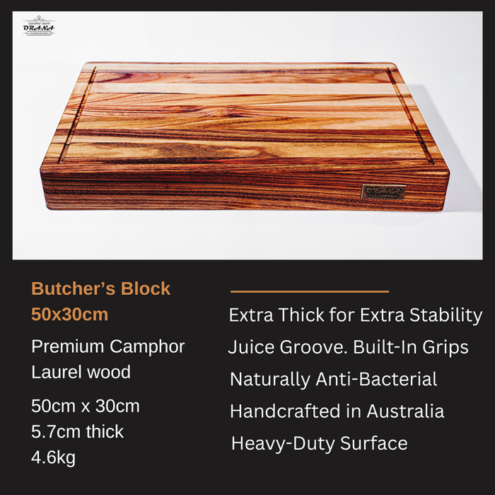 Large Butchers Block 50 x 30cm + 200ml Mineral Oil